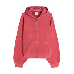 Bershka Zip-Up Hoodie male Red size M