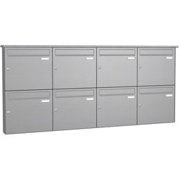 Renz eSafe Aufputzbriefkasten in Edelstahl 8-fach mit Soft Close