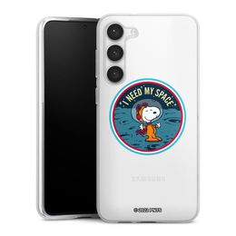 DeinDesign Galaxy S23+ Handy Silikon H&uuml;lle Case transparent Handyh&uuml;lle Peanuts Weltall Snoopy Silikon Case