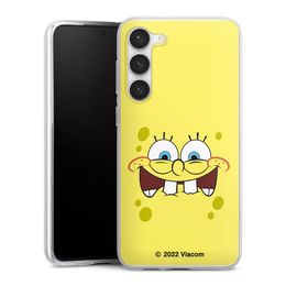 DeinDesign Galaxy S23+ Handy Silikon H&uuml;lle Case transparent Handyh&uuml;lle Official Licensed Product Kindheit Spongebob Silikon Case