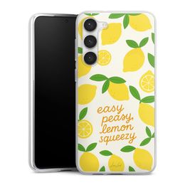 DeinDesign Galaxy S23+ Handy Silikon H&uuml;lle Case transparent Handyh&uuml;lle Spruch Statement Lemon Silikon Case