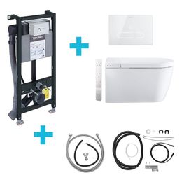 Duravit SensoWash Starck f Wand-Dusch-WC Plus Compact Komplettanlage, 650000012004320+WD1014000000+WD5003012000+1007310000+1007290000, Compact