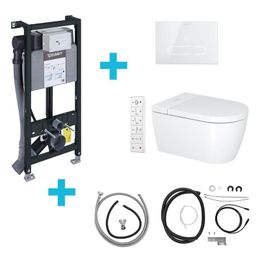 Duravit SensoWash Starck f Wand-Dusch-WC Lite Compact Komplettanlage, 650001012004310+WD1014000000+WD5003012000+1007310000+1007290000, Compact