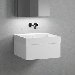 neoro n50 Unterschrank B: 60 cm mit 1 Auszug, Waschtisch ohne Hahnloch wei&szlig; matt,, BN0133WM+BN0411WM,