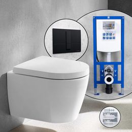 Duravit ME by Starck Compact Komplett-SET Wand-WC mit neeos Vorwandelement,, 45300900A1+16791BM#SET,