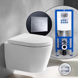 Duravit ME by Starck Compact Komplett-SET Wand-WC mit neeos Vorwandelement,, 45300900A1+16601CR#SET,