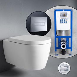 Duravit ME by Starck Komplett-SET Wand-WC mit neeos Vorwandelement,, 45290900A1+16601CR#SET,