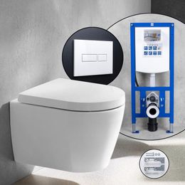 Duravit ME by Starck Compact Komplett-SET Wand-WC mit neeos Vorwandelement,, 45300900A1+16601WH#SET,