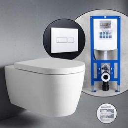 Duravit ME by Starck Komplett-SET Wand-WC mit neeos Vorwandelement,, 45290900A1+16601WH#SET,