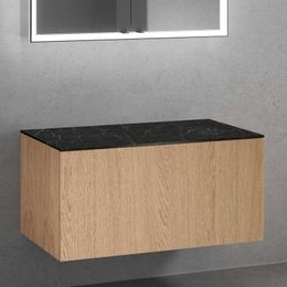 neoro n50 Unterschrank B: 100 cm mit 1 Auszug, mit glatter Eichenfront, BN0433BFO+BN0403C2,