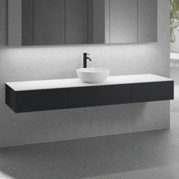 neoro n50 M&ouml;belanlage B: 200 cm mit 3 Ausz&uuml;gen, Waschtisch &Oslash; 45 cm wei&szlig; matt,, BN0106WM+BN0412BM+2#BN0411BM+BN0406WM,
