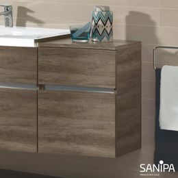 Sanipa CurveBay Anbauschrank geschwungen mit 2 Ausz&uuml;gen, CW31142,