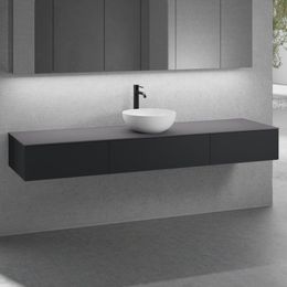 neoro n50 M&ouml;belanlage B: 200 cm mit 3 Ausz&uuml;gen, Waschtisch &Oslash; 40 cm wei&szlig; matt,, BN0064WM+BN0412BM+2#BN0411BM+BN0406GR,