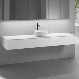 neoro n50 M&ouml;belanlage B: 200 cm mit 3 Ausz&uuml;gen, Waschtisch &Oslash; 45 cm wei&szlig; matt,, BN0106WM+BN0412WM+2#BN0411WM+BN0406WH,