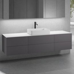 neoro n50 M&ouml;belanlage B: 200 cm mit 6 Ausz&uuml;gen, Waschtisch B: 58 cm wei&szlig; matt,, BN0065WM+BN0422GR+2#BN0421GR+BN0406WM,