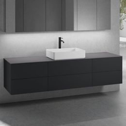 neoro n50 M&ouml;belanlage B: 200 cm mit 6 Ausz&uuml;gen, Waschtisch B: 58 cm wei&szlig; matt,, BN0065WM+BN0422BM+2#BN0421BM+BN0406GR,