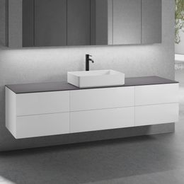 neoro n50 M&ouml;belanlage B: 200 cm mit 6 Ausz&uuml;gen, Waschtisch B: 58 cm wei&szlig; matt,, BN0065WM+BN0422WM+2#BN0421WM+BN0406GR,