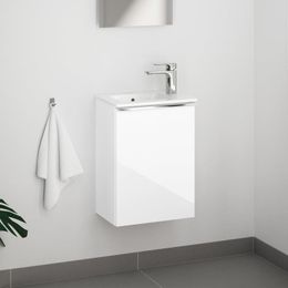 Duravit ME by Starck Handwaschbecken, evineo ineo4 Unterschrank B: 43 cm, 1 Tür rechts, mit Griff,, 0723430000+BE0263WH,