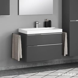 Geberit Xeno² Waschtisch, evineo ineo4 Unterschrank B: 90 cm, 2 Auszüge, mit Griff,, 500531011+BE0221AN,
