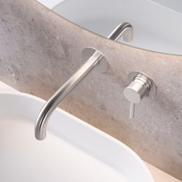 Mariner Logica Inox Edelstahl-Wand-Waschtischarmatur Ausladung: 212 mm, f&uuml;r move Grundk&ouml;rper, LOX1000-IN+LOX0058-IN,