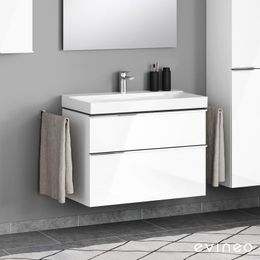 Geberit Xeno&sup2; Waschtisch, evineo ineo4 Unterschrank B: 90 cm, 2 Ausz&uuml;ge, mit Griff,, 500531011+BE0221WH,