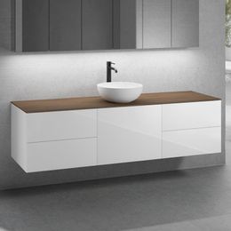neoro n50 M&ouml;belanlage B: 180 cm mit 5 Ausz&uuml;gen, Waschtisch &Oslash; 45 cm wei&szlig; matt,, BN0106WM+2#BN0421WH+BN0431WH+BN0409WL,