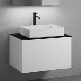 neoro n50 Unterschrank B: 80 cm mit 1 Auszug, Waschtisch B: 58 cm wei&szlig; matt,, BN0065WM+BN0432WM+BN0402C2,