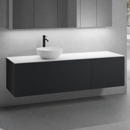 neoro n50 M&ouml;belanlage B: 180 cm mit 2 Ausz&uuml;gen, Waschtisch &Oslash; 40 cm wei&szlig; matt,, BN0064WM+BN0434BM+BN0431BM+BN0409WH,