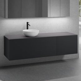 neoro n50 M&ouml;belanlage B: 180 cm mit 2 Ausz&uuml;gen, Waschtisch &Oslash; 45 cm wei&szlig; matt,, BN0106WM+BN0434BM+BN0431BM+BN0409GR,