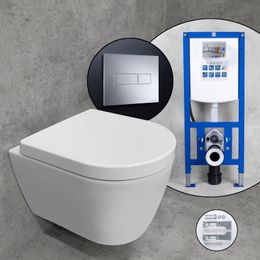 Duravit ME by Starck Compact Wand-WC & Tellkamp WC-Sitz mit neeos Vorwandelement,, 25300900001+16601CR#SET,