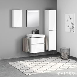 Geberit iCon Waschtisch, evineo ineo4 Unterschrank B: 60 cm, 2 Ausz&uuml;ge, mit Griff,, 124062000+BE0219WH,