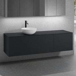 neoro n50 M&ouml;belanlage B: 180 cm mit 2 Ausz&uuml;gen, Waschtisch &Oslash; 40 cm wei&szlig; matt,, BN0064WM+BN0434BM+BN0431BM+BN0409BM,