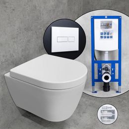 Duravit ME by Starck Compact Wand-WC & Tellkamp WC-Sitz mit neeos Vorwandelement,, 25300900001+16601WH#SET,