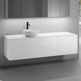 neoro n50 M&ouml;belanlage B: 180 cm mit 2 Ausz&uuml;gen, Waschtisch &Oslash; 45 cm wei&szlig; matt,, BN0106WM+BN0434WH+BN0431WH+BN0409WH,