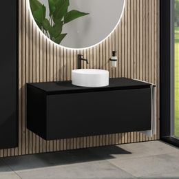 rivea Dia Unterschrank B: 120 mit 1 Auszug, Waschtisch &Oslash; 38 cm wei&szlig;, BR0535WH+BR0039BM+BN0404BM,