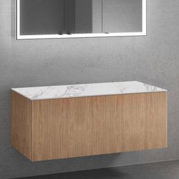 neoro n50 line Unterschrank B: 120 cm mit 1 Auszug, mit profilierter Eichenfront, BN0464BPO+BN0404C1,
