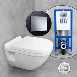 Duravit Starck 3 Wand-WC & Tellkamp WC-Sitz mit neeos Vorwandelement,, 22000900001+16601CR#SET,