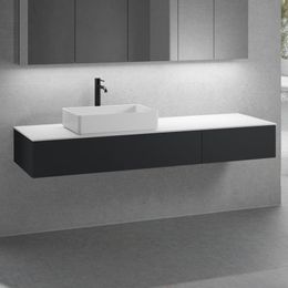 neoro n50 M&ouml;belanlage B: 180 cm mit 2 Ausz&uuml;gen, Waschtisch B: 58 cm wei&szlig; matt,, BN0065WM+BN0414BM+BN0411BM+BN0409WH,