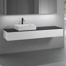 neoro n50 M&ouml;belanlage B: 180 cm mit 2 Ausz&uuml;gen, Waschtisch B: 58 cm wei&szlig; matt,, BN0065WM+BN0414WM+BN0411WM+BN0409BM,