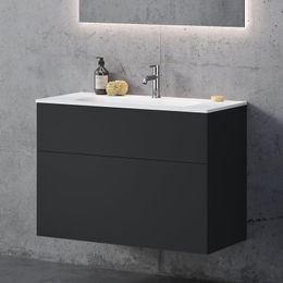 neoro n50T46 Unterschrank B: 100 cm mit 2 Ausz&uuml;gen, Waschtisch softcube wei&szlig; matt,, BN0084BM,