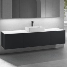 neoro n50 M&ouml;belanlage B: 220 cm mit 3 Ausz&uuml;gen, Waschtisch B: 58 cm wei&szlig; matt,, BN0065WM+2#BN0431BM+BN0433BM+BN0415WH,