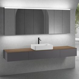 neoro n50 M&ouml;belanlage B: 220 cm mit 3 Ausz&uuml;gen, Waschtisch B: 58 cm wei&szlig; matt, mit Spiegelschrank,,