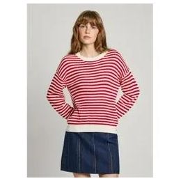 Pepe Jeans f&uuml;r Damen. PL702278 Pullover Poppu rot (S), L&auml;ssig, Viskose