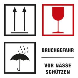 ratioform Warnetiketten, Aufdruck Bruchgefahr/Vor N&auml;sse sch&uuml;tzen, VE 1000 Stk, LxB 100 x 100 mm