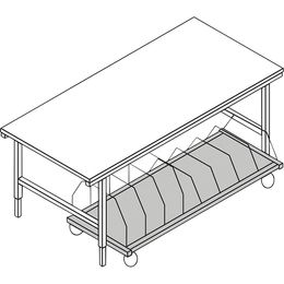 Kartonagemagazin, fahrbar, HxBxT 690 x 1600 x 600 mm, schwarz kaiserkraft