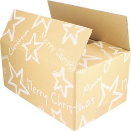 ratioform terra Versandkarton Christmas Stars, natur, VE 15 Stk, LxBxH 310 x 200 x 140 mm