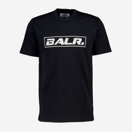 BALR Schwarzes T-Shirt mit weißem Logo