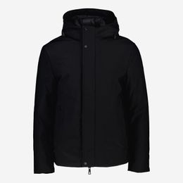 Schwarzer Parka mit Kapuze