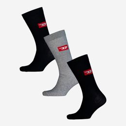 Diesel 3er-Pack schwarze und graue Socken mit Logo