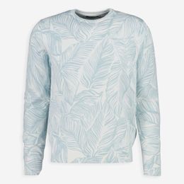 Antony Morato Weißer Pullover mit blauem Blattmuster
